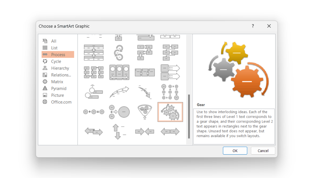 How to Design Gears in PowerPoint with SmartArt Graphics