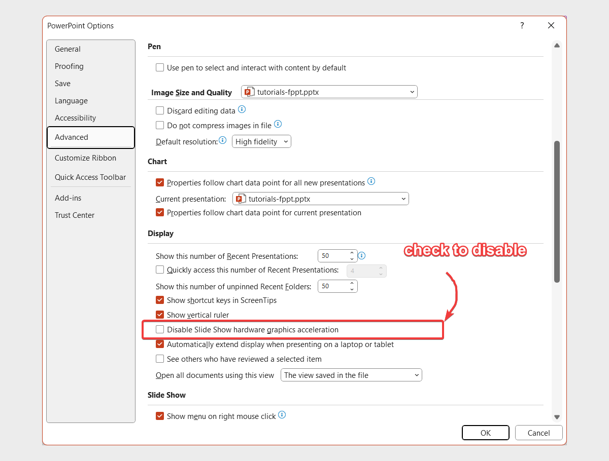 PowerPoint Has Detected that your Graphics Card May Not Be Configured ...