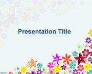 Multi Color Flowers PowerPoint Template - Free PowerPoint Templates