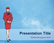 Fly Hostess PowerPoint Template - Free PowerPoint Templates