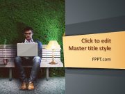 Free Businessman Working in Computer PowerPoint Template - Free ...