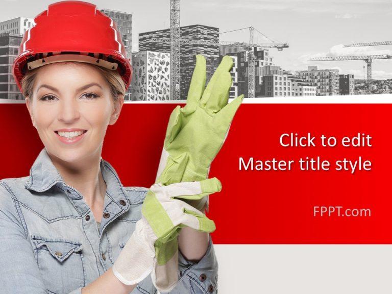 Free Female Builder PowerPoint Template - Free PowerPoint Templates