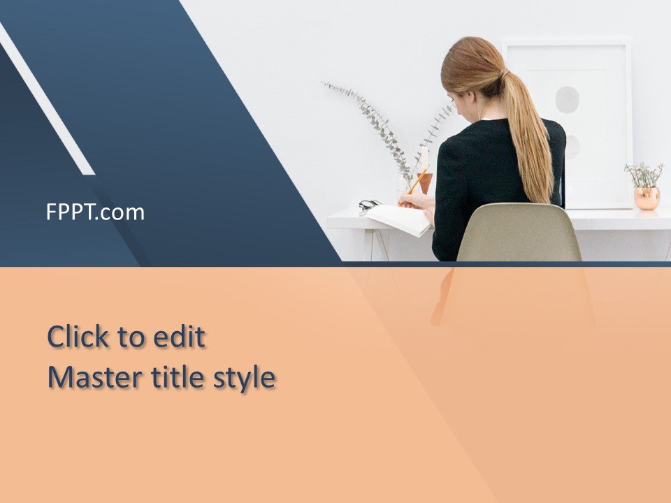 Free Woman In Office PowerPoint Template Free PowerPoint Templates