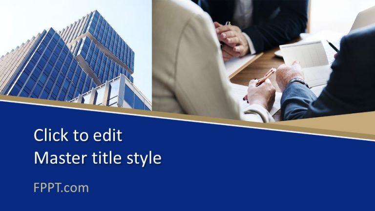 Bank Blue Cover Slide Design - Free PowerPoint Templates