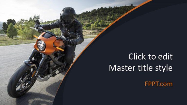 Bike Driver Cover Slide for PowerPoint - Free PowerPoint Templates