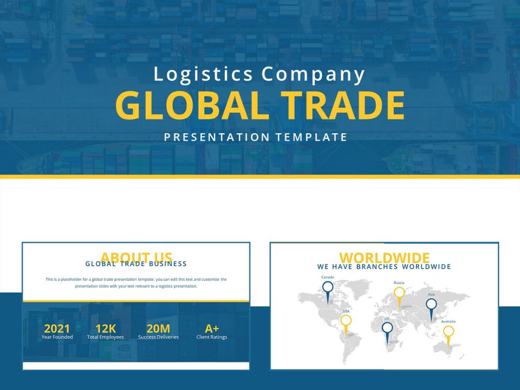Global Trade Company PowerPoint Template - Free PowerPoint Templates